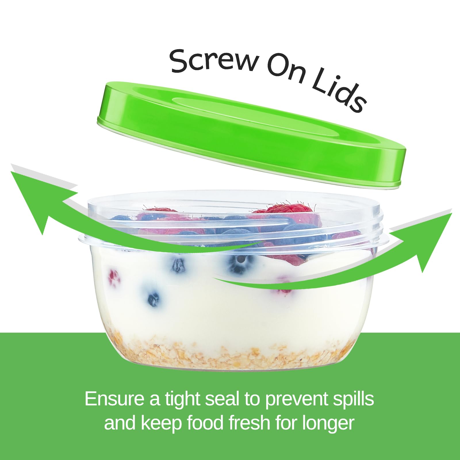 Mua Zezzxu 5 oz Small Plastic Food Containers with Screw Lids, 12 Pack ...