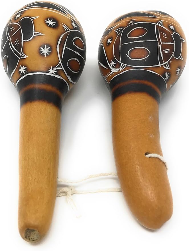Marakas Pair Painted with Various Designs, 18 cm long: Amazon.co.uk ...
