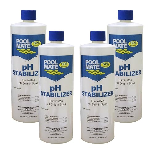 Pool Mate 1-Quart 4-Pack Premium pH Balancer for Hot Tubs, Stabilizes ...