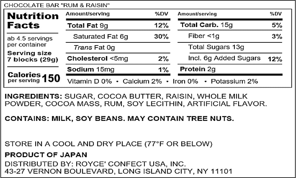 Mua ROYCE' Chocolate Bar "Rum & Raisin" - Chocolate Bar with Rum-Soaked ...