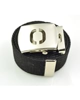 Amazon.com: "Cholo" Canvas Military Black Web Belt & Buckle 60 Inch ...