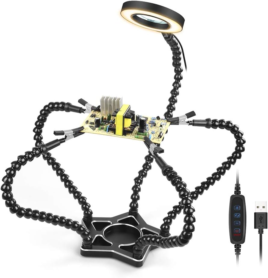 Helping Hand Soldering Tool Third Hands with Magnifier Vise Table Clamp ...