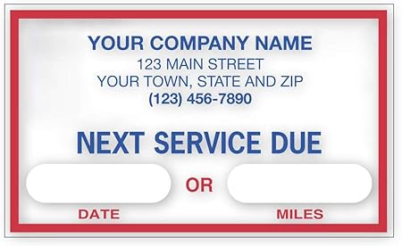 Amazon.com : CheckSimple"Next Service Due" Oil Change Stickers ...