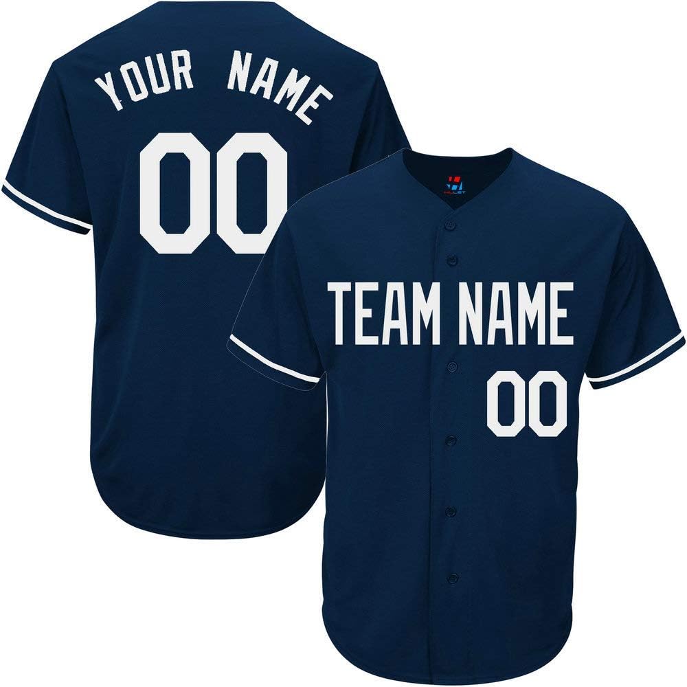 SOOONG Playera de béisbol Azul Marino Personalizada para Hombres y ...