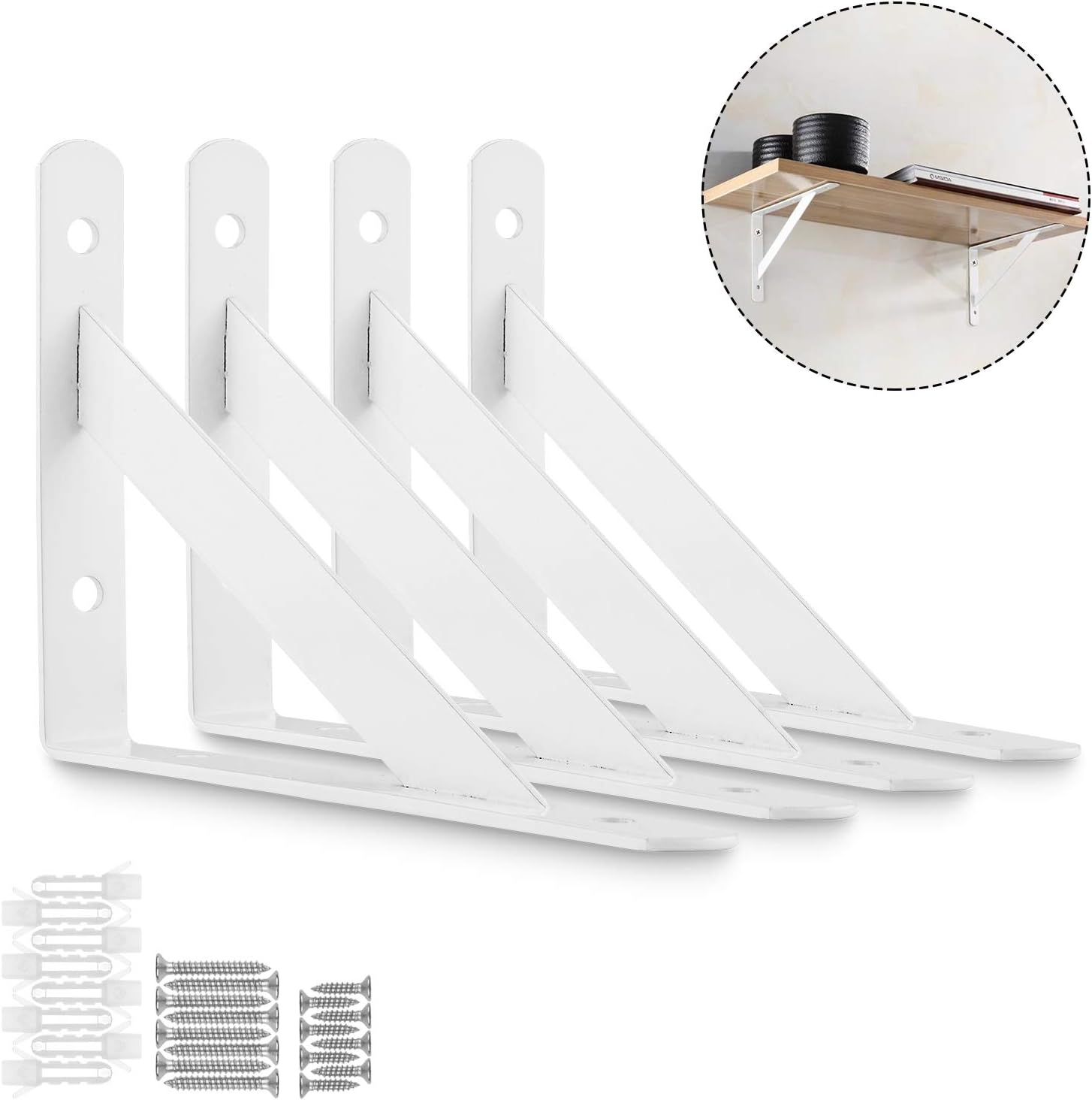 STARVAST 4 Pcs Heavy Duty Shelf Brackets, 150 x 95mm Floating Shelves ...