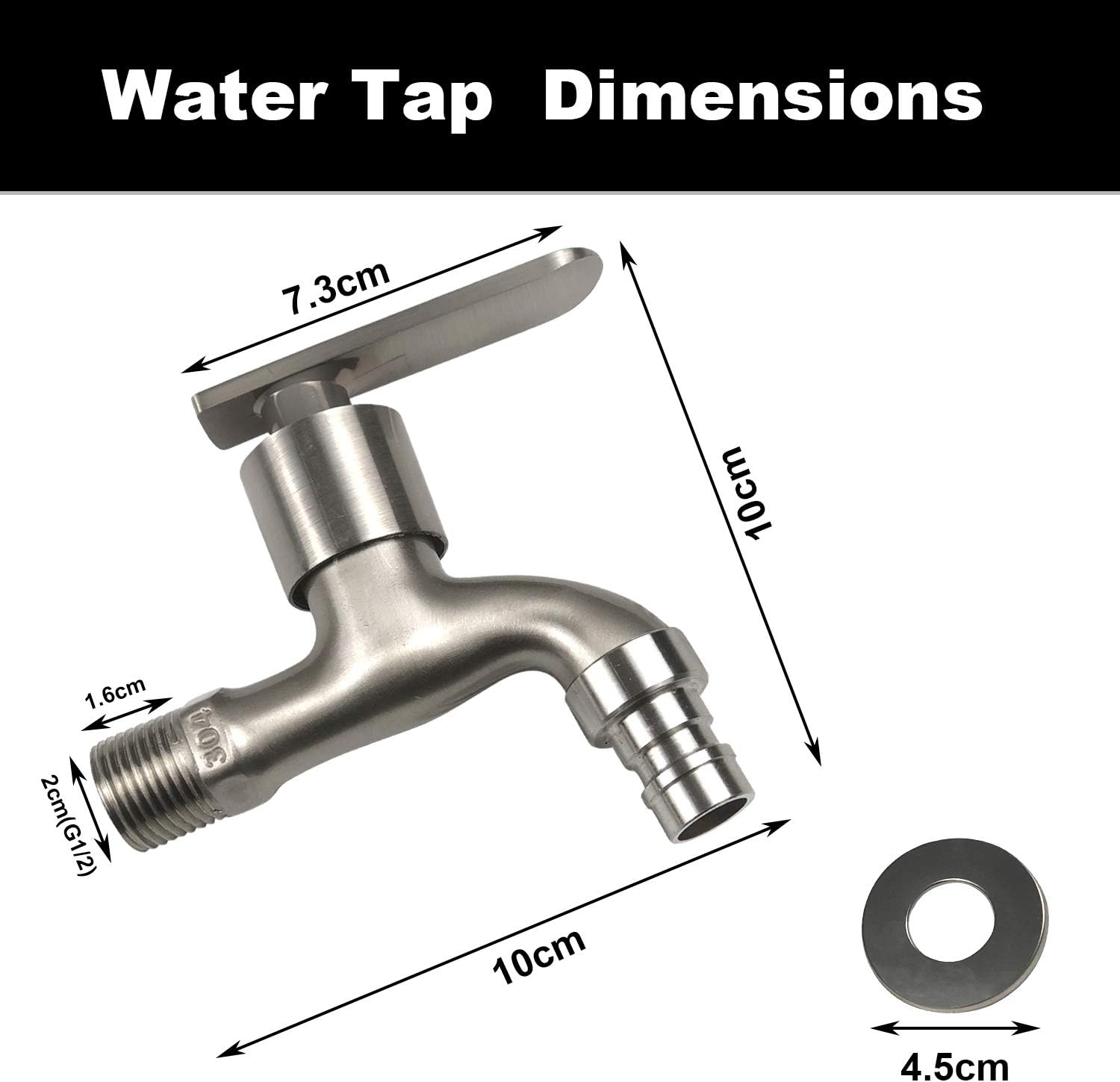 Cold Water Tap G1/2 Interface Wall Mounted Washing Machine Tap for ...