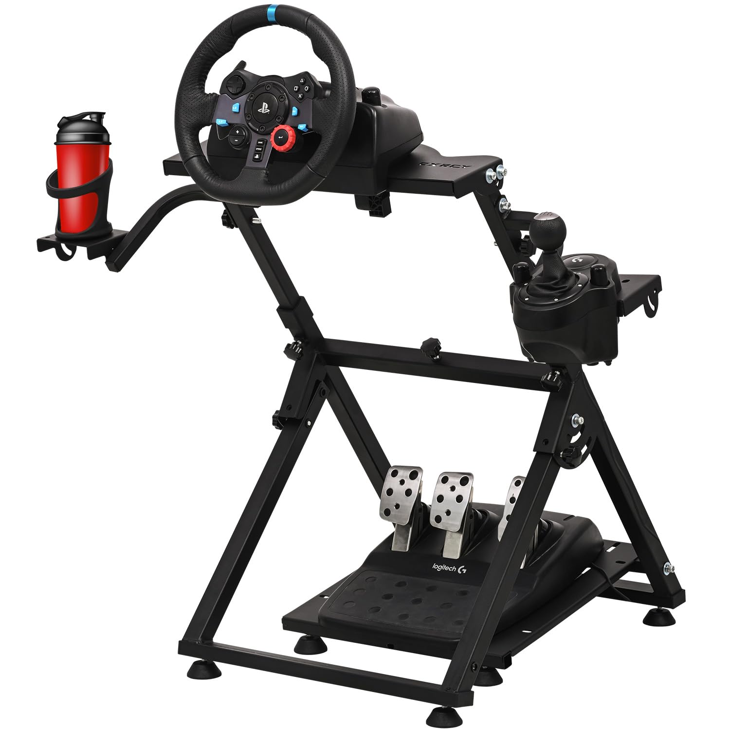 CXRCY Sim Racing Simulator Cockpit with Cup Holder,Racing Wheel Stand ...