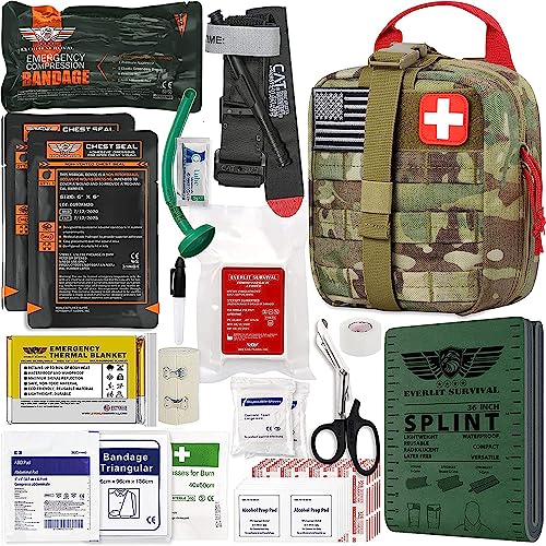 EVERLIT Advanced Emergency Trauma Kit, CAT GEN-7 Tourniquet Mil-Spec ...