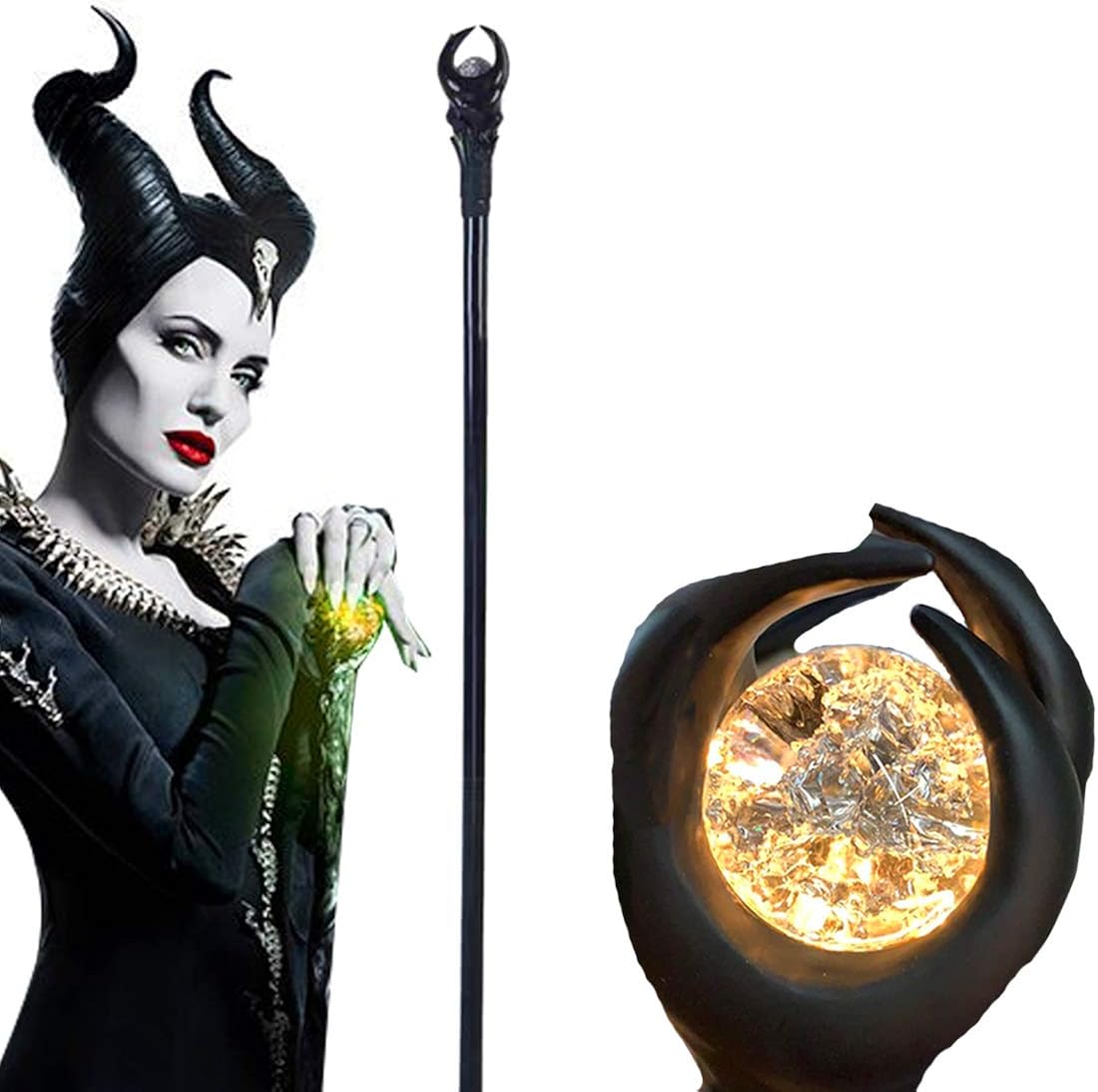 Evil Queen Maleficent Wands Magic Light Up Colored Scepter Wizard Witch ...
