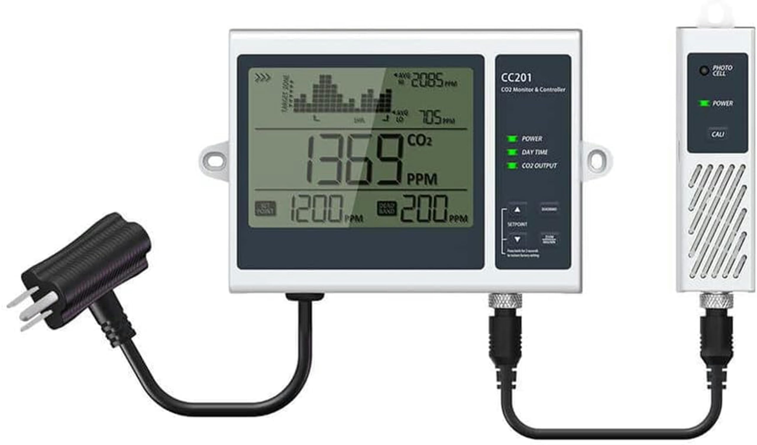 Mua CO2 Controller, CO2 Controller, CO2 Meter Monitor, 15 Feet with NDIR Sensor, Digital CO2 ...