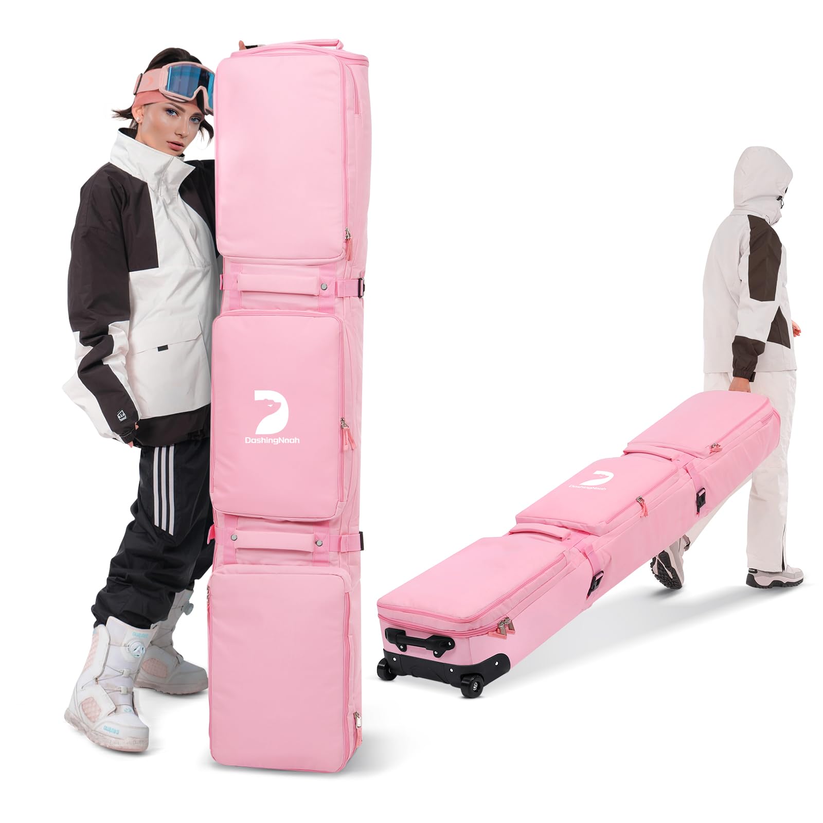DASHINGNOAH Ski Bag with Wheels, Waterproof Snowboard Bag for Air ...