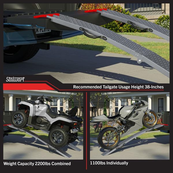 Loading Ramps - Set Of Two 77-Inch Folding Ramps For ATVs, Motorcycles ...