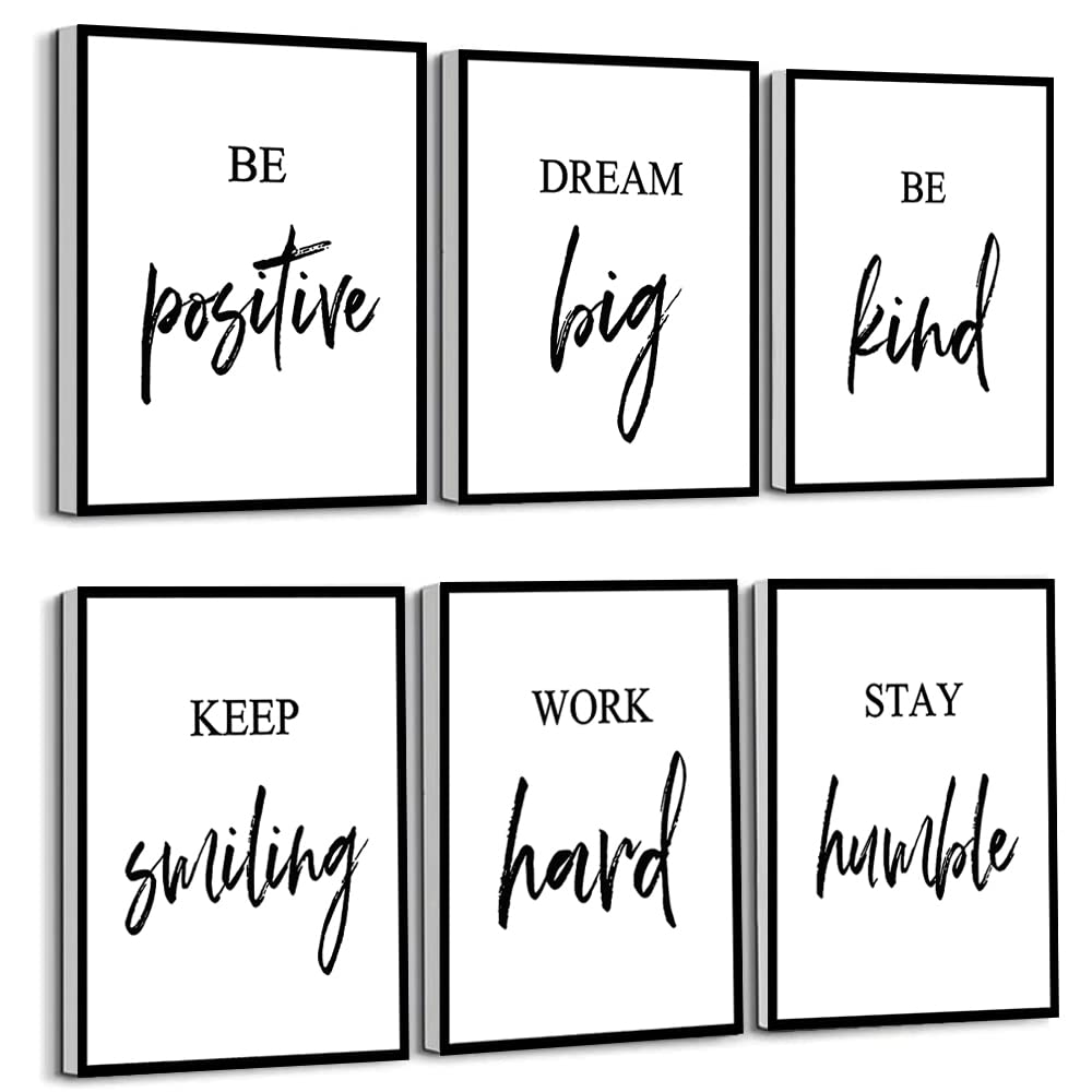 Inspirational Wall Art, Framed Motivational Canvas Wall Art Positive ...