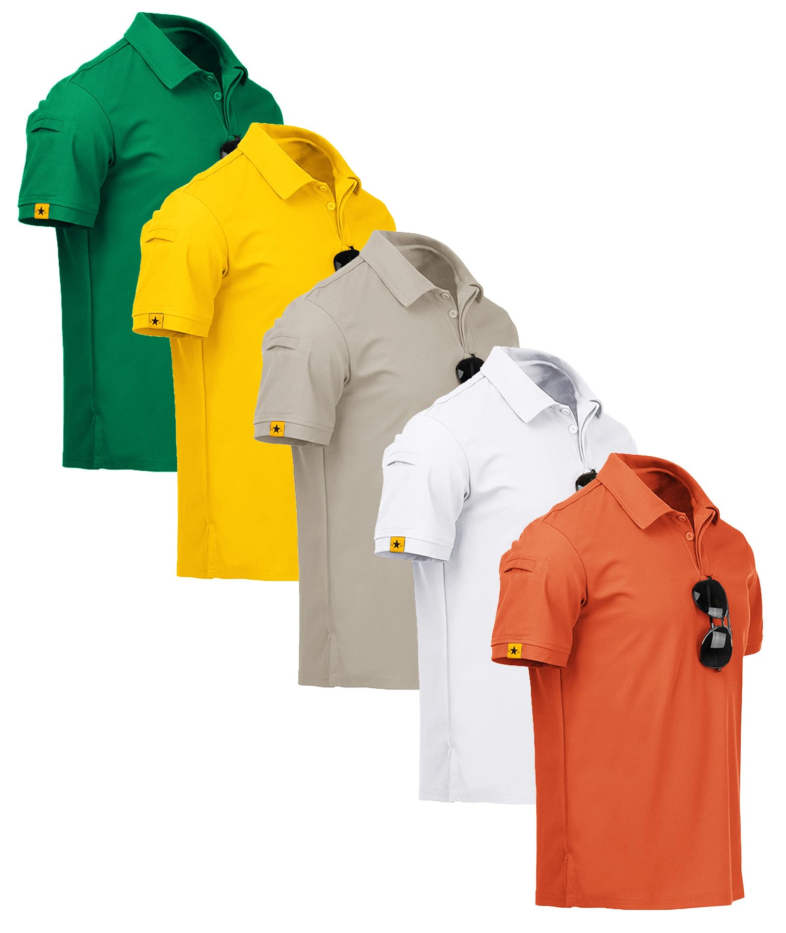 ZITY 5 Pack Mens Polo Shirt Short Sleeve Sports Golf Tennis T-Shirt ...