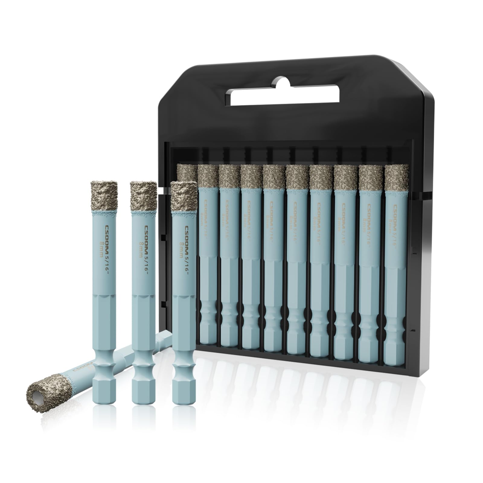 CSOOM 10PCS 5/16” Diamond Drill Bits Set, Porcelain Tile Drill bits, 1/ ...