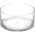 Amazon.com: YOUEON Wide Cylinder Glass Vase, 4" Tall x 8" Wide Flower ...