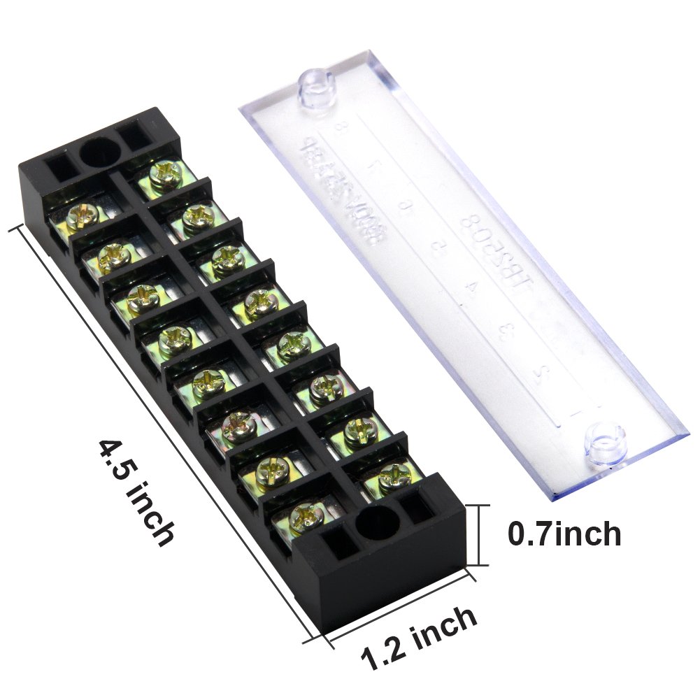 Mua MILAPEAK 8pcs (4 Sets) 8 Positions Dual Row 600V 25A Screw Terminal ...