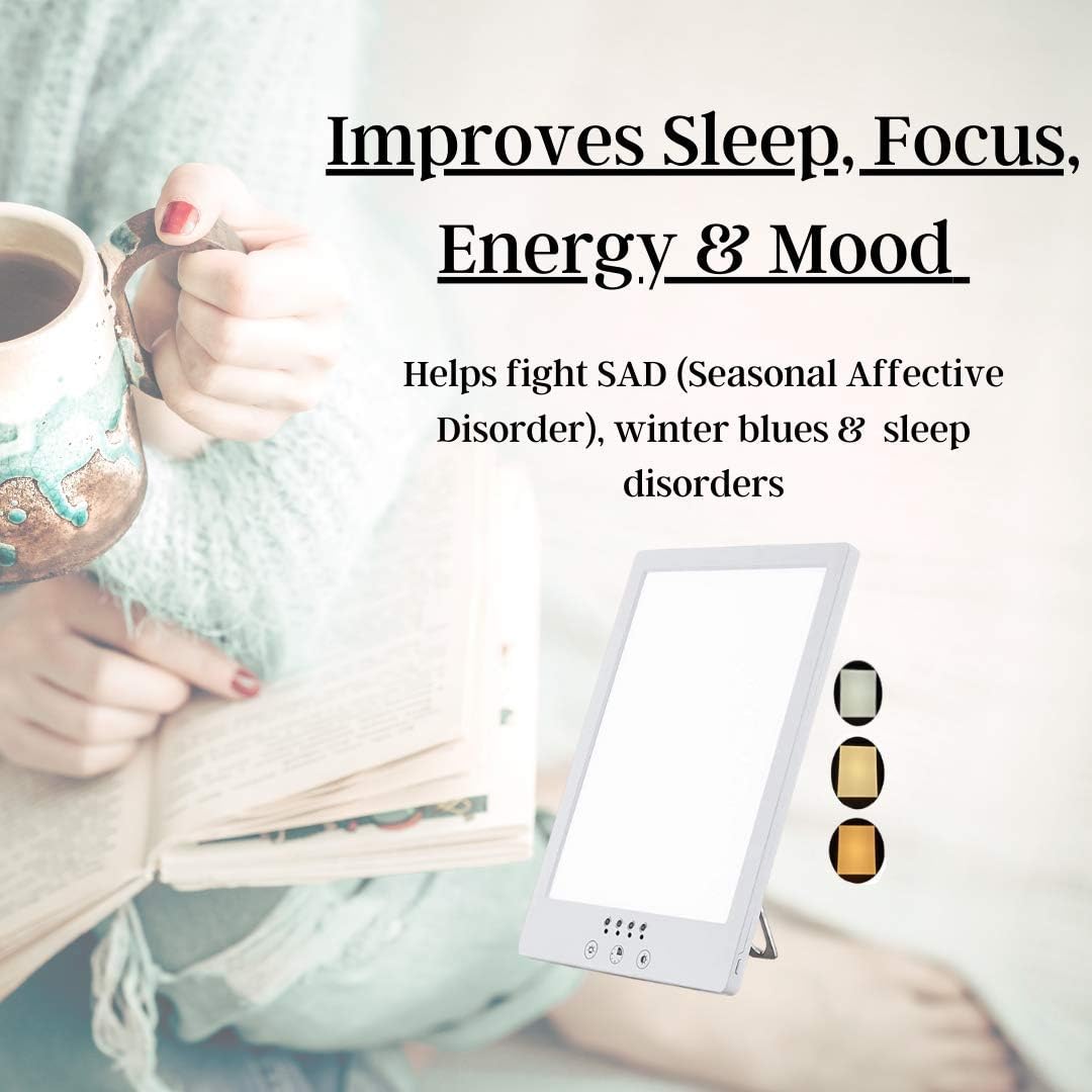 SAD Therapy Lamp, Combats Seasonal Affective Disorder, 10,000 lux ...