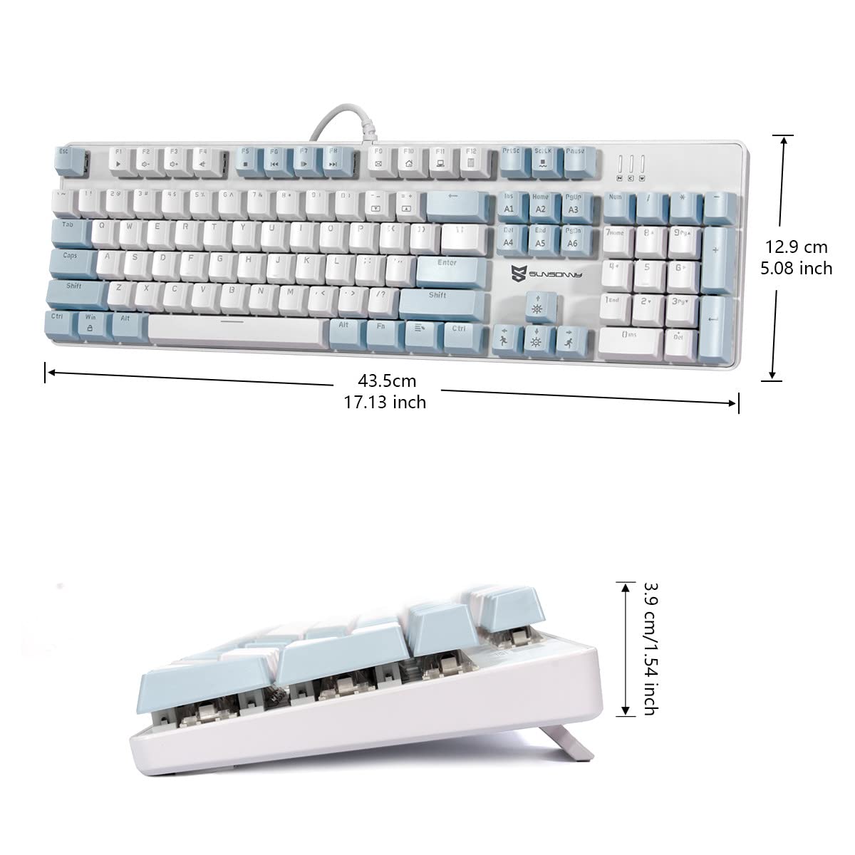 Mua Qisan Mechanical Gaming Keyboard Wired Ice Blue Led Backlit ...