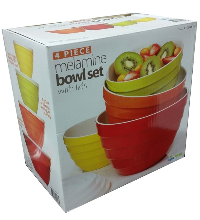 Buy 4 Piece Melamine Bowl Set With Lids - 4 Sizes Online at Low Prices ...