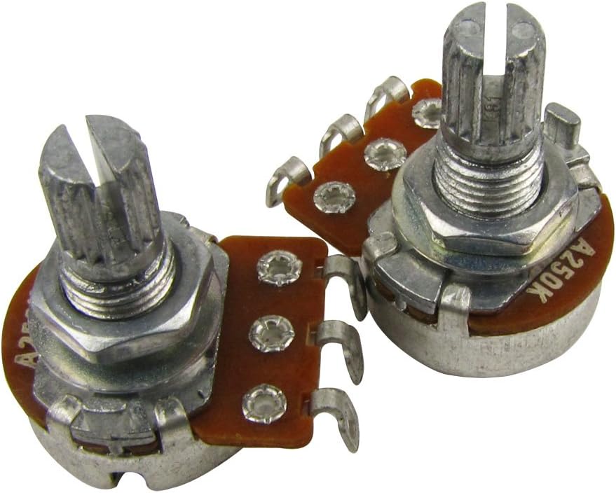 IKN A250K Mini Potentiometer L15mm Short Split Shaft Audio Taper Pots ...