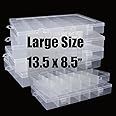Amazon.com: 4Pack Large 24 Grids Plastic Organizer Box with Dividers - 24 Compartment Organizer ...