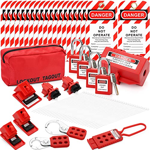 WUWEOT Electrical Lockout Tagout Kit, Hasps Set, Clamp on and Universal ...