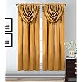 Amazon.com: GLORY RUGS Window Panel with Attached Valance Curtain ...