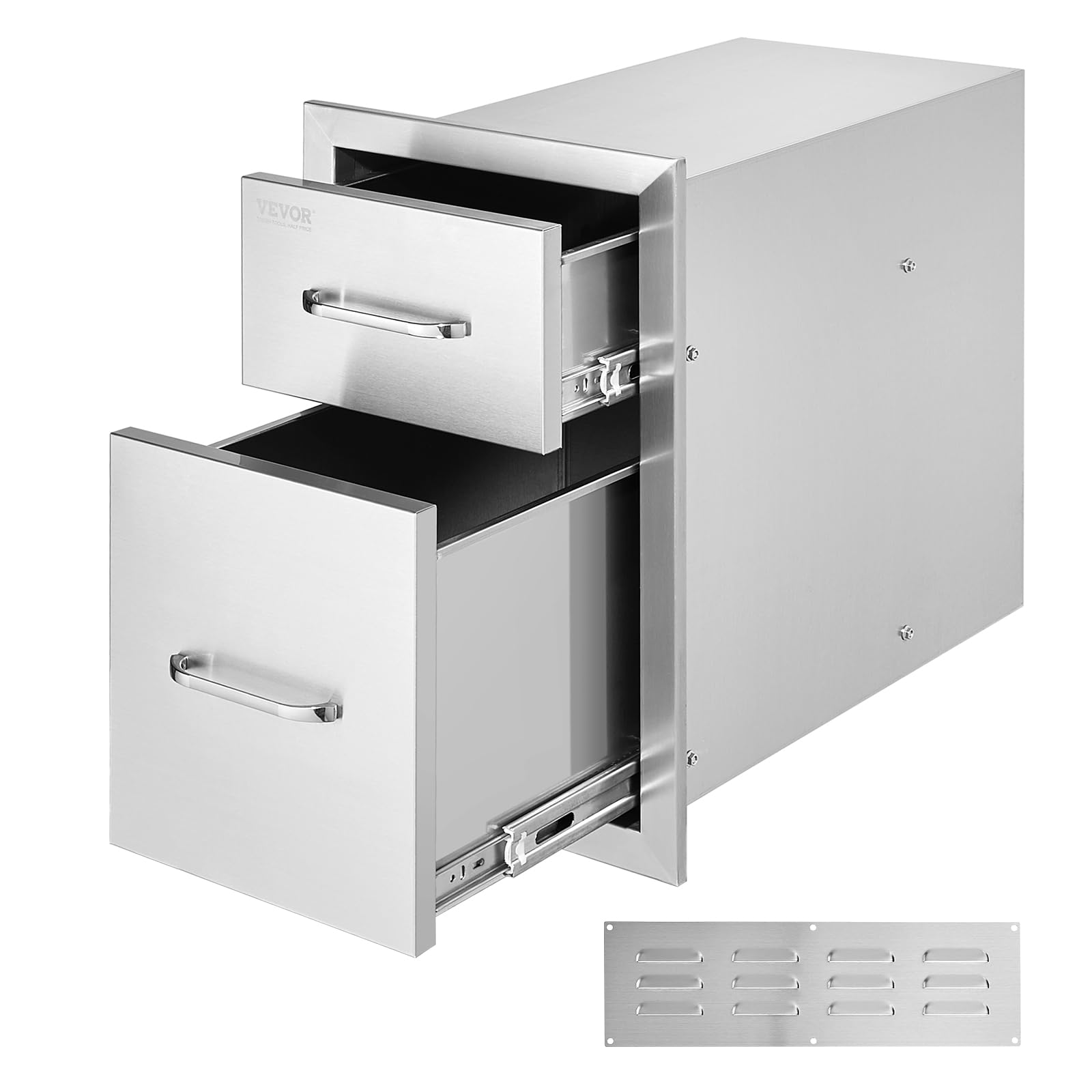 VEVOR 17W x 30H x 21D Inch Outdoor Kitchen Stainless Steel Double ...