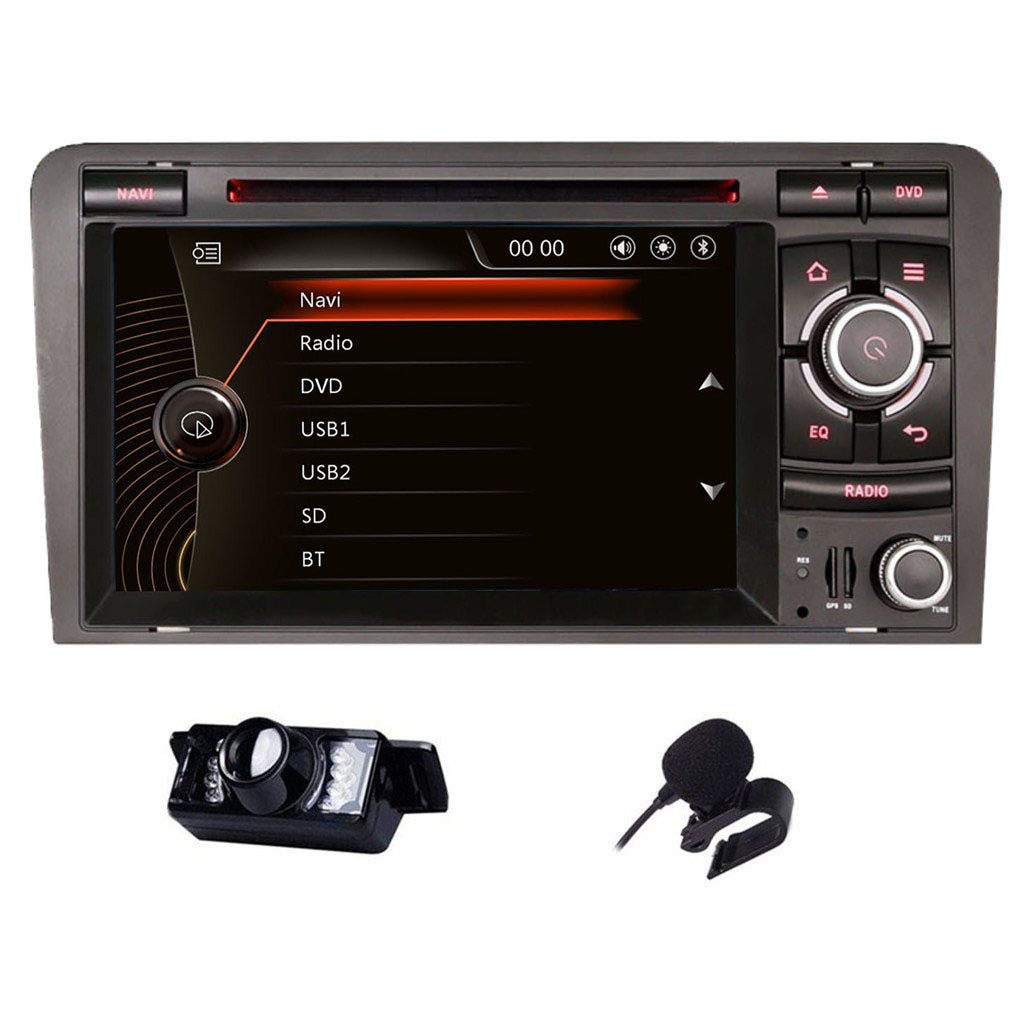 Buy 7 Inch Car Stereo Sat Nav 2 Din Head Unit GPS Radio for AuDi A3 8P S3 RS3 2003-2012 with CD ...