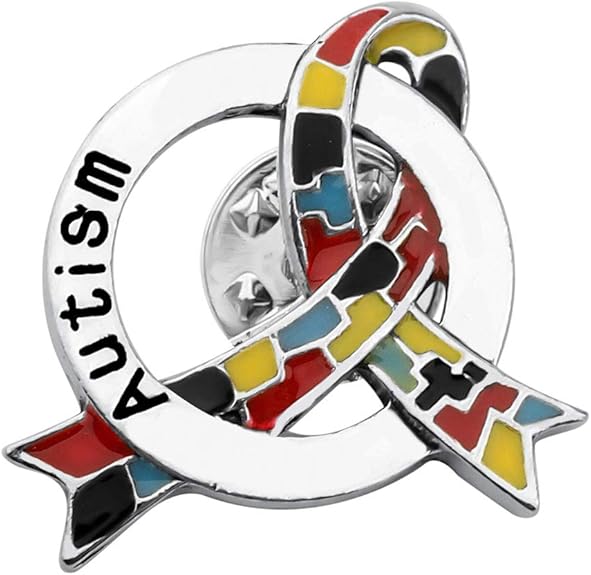 Autism Ribbon Pin Asperger Awareness Jewelry Gift for Autism Mom/Autism ...