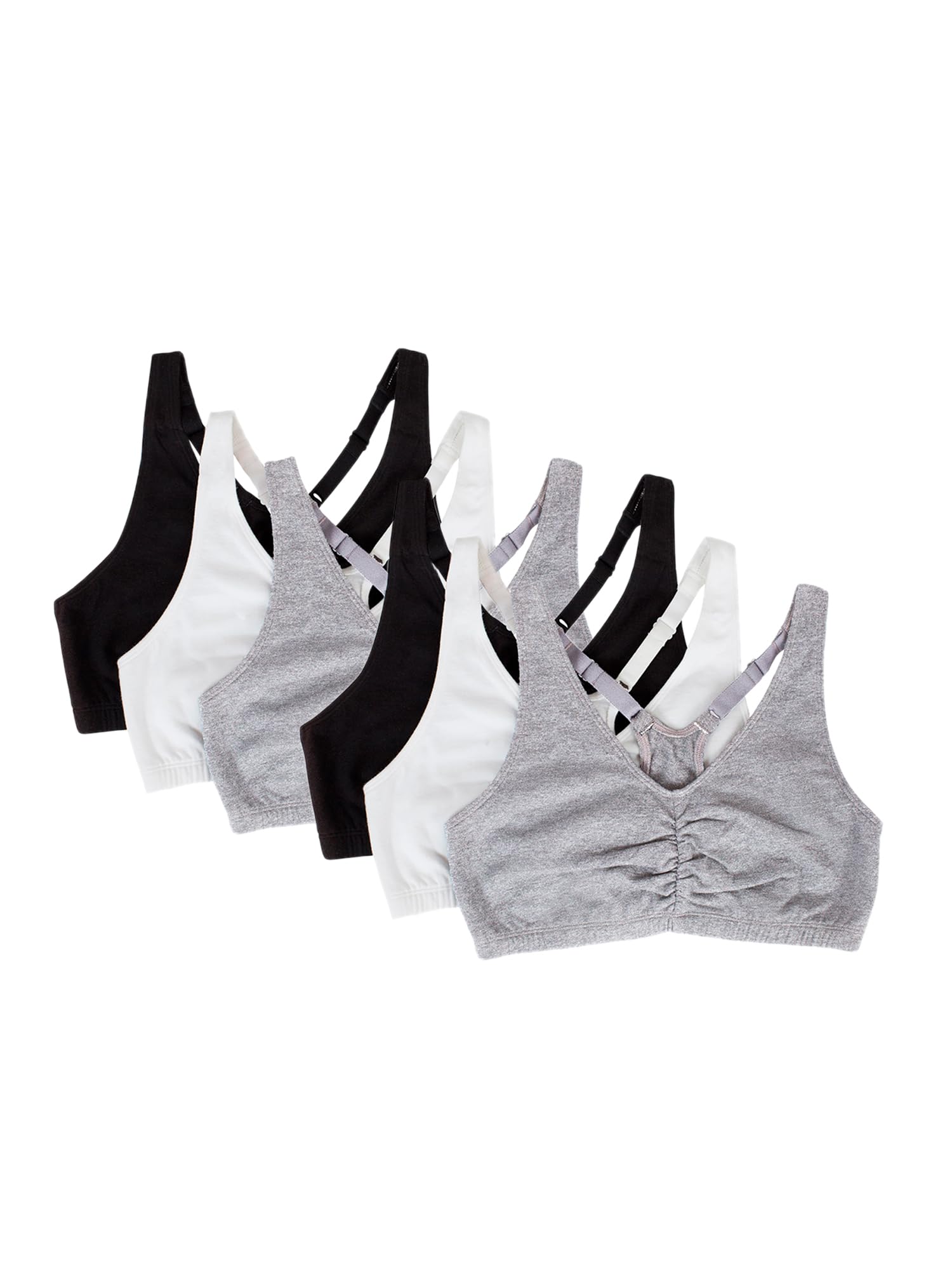 Fruit of the Loom Women's Adjustable Shirred Front Racerback Sports Bra ...