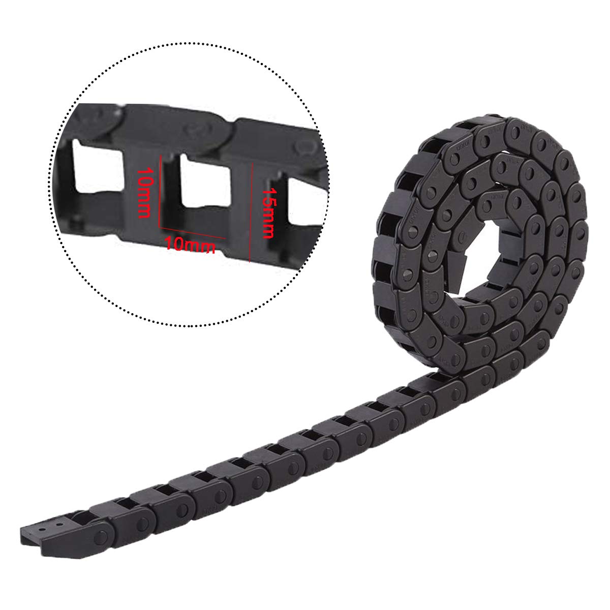 Drag Chain,RoadLoo 2 PCS 10x10mm Nylon Plastic Printers Chain Cable ...