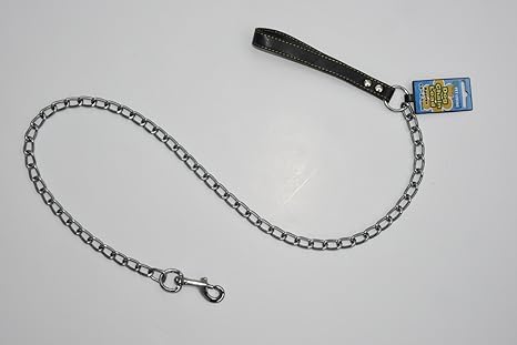 122cm (4ft) Long Dog Chain Lead Heavy Duty 3.5mm Steel BLACK: Amazon.co ...
