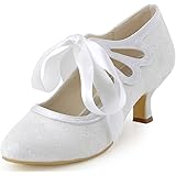 Elegantpark HC1528 Femmes Satin Bottes Bottines de Mariee Mariage ...