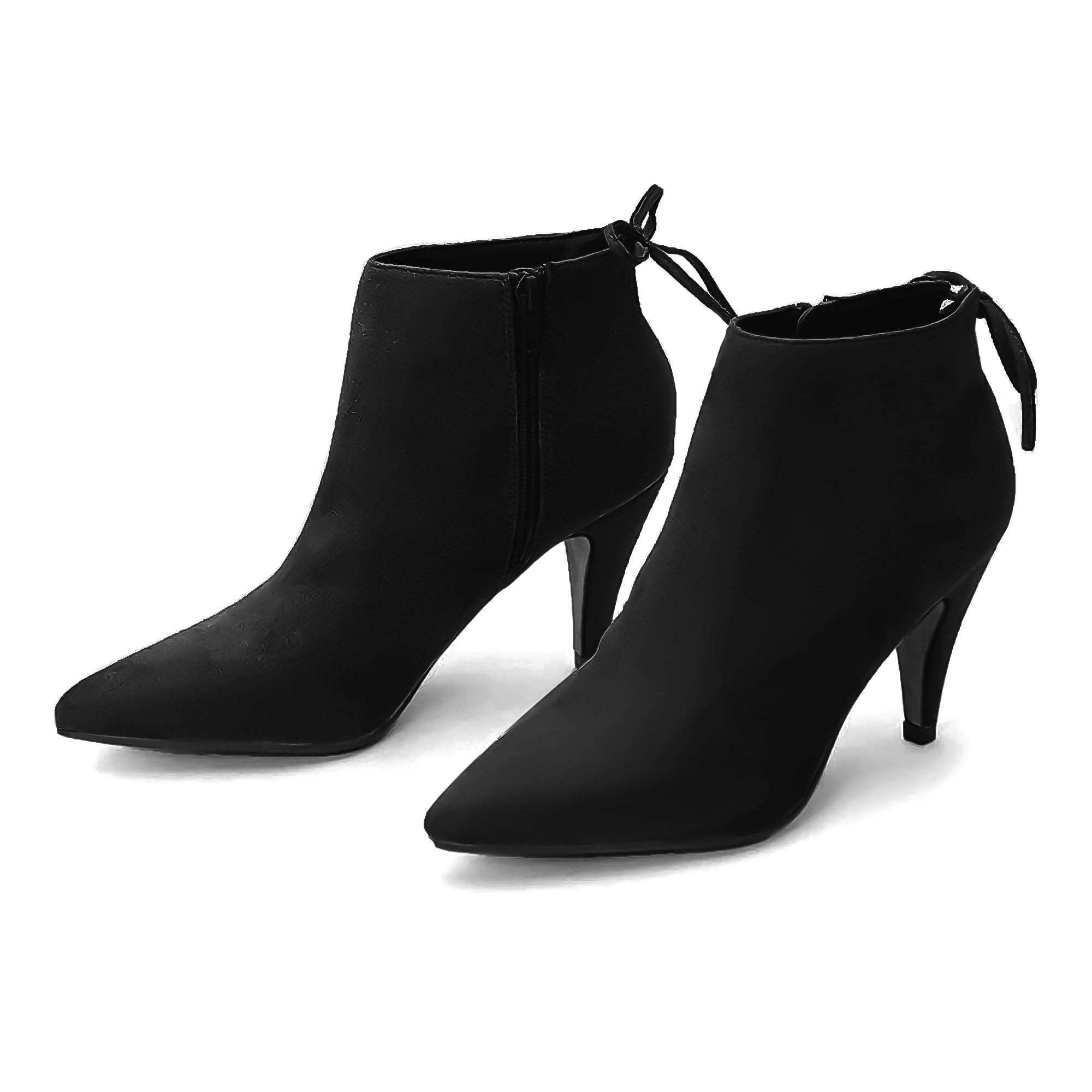 Womens Pointed Toe Heels Ankle Booties Kitten Stiletto Bowtie Strappy ...
