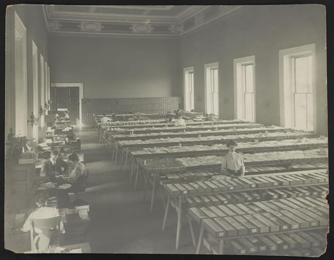 Amazon.com: 1920 Photo Library of Congress staff working at desks and ...