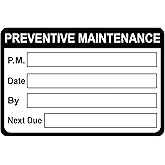 Amazon.com : 2x3 inch 200 PCS Black Preventive Maintenance Stickers for ...