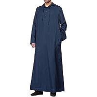 Amazon.com: YAOHUOLE Kaftan for Men Long Sleeve Muslim Thobe for Men ...