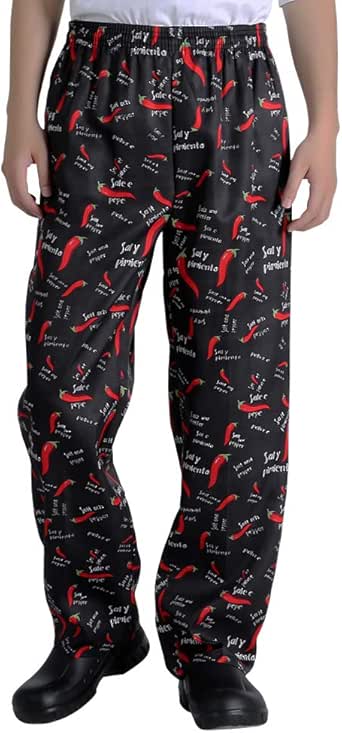 Amazon.com: Men's and Women's Baggy Printed Chef Pants Kitchen Uniforms ...