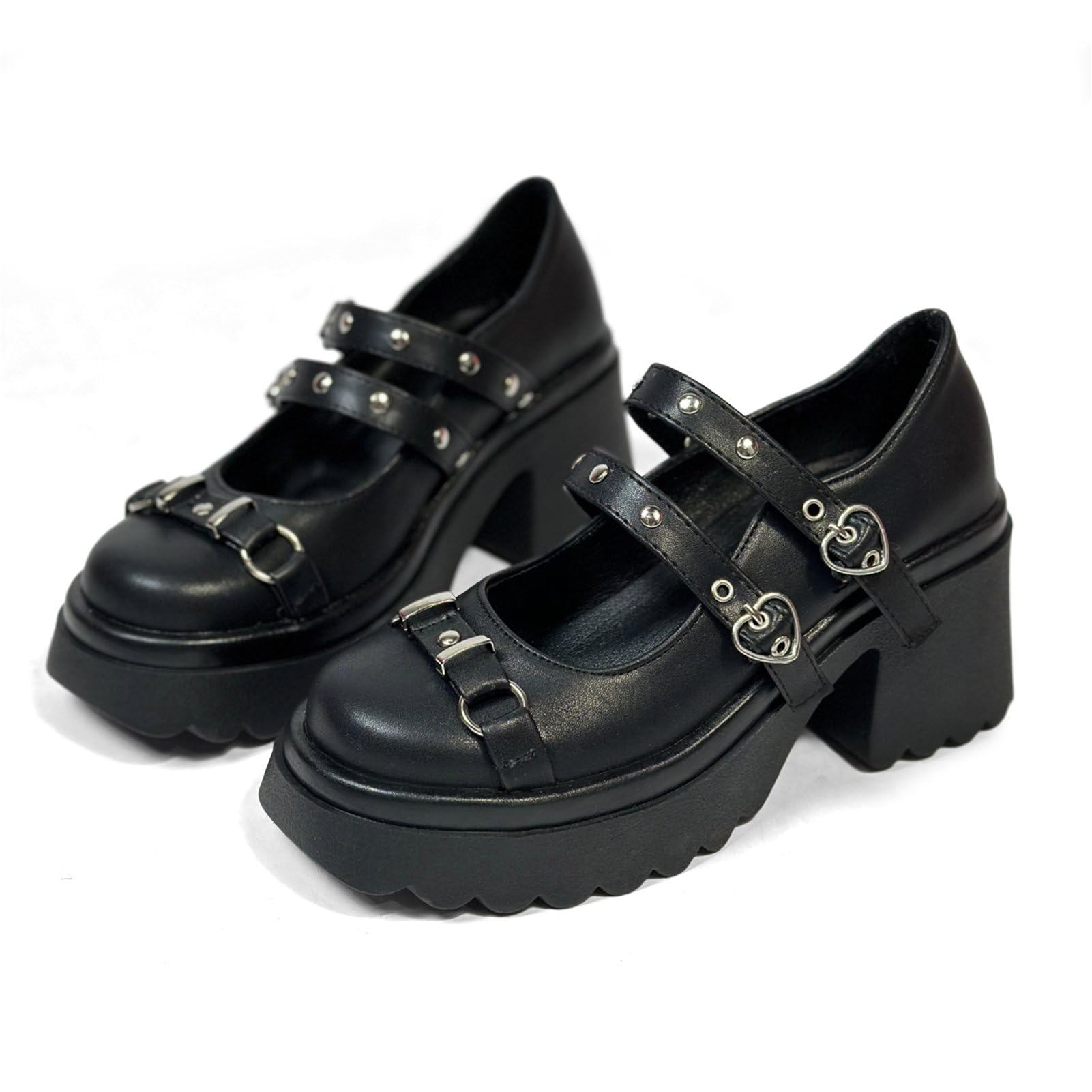 FOREADA Mary Jane Shoes Women Platform Goth Shoes Closed Toe Gothic ...