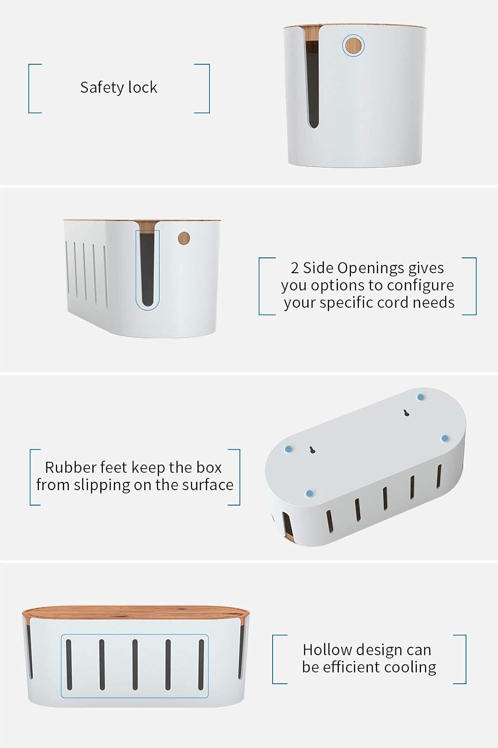 Wall Mountable Cable Box, NTONPOWER Wire Management Box 359x150x138mm ...