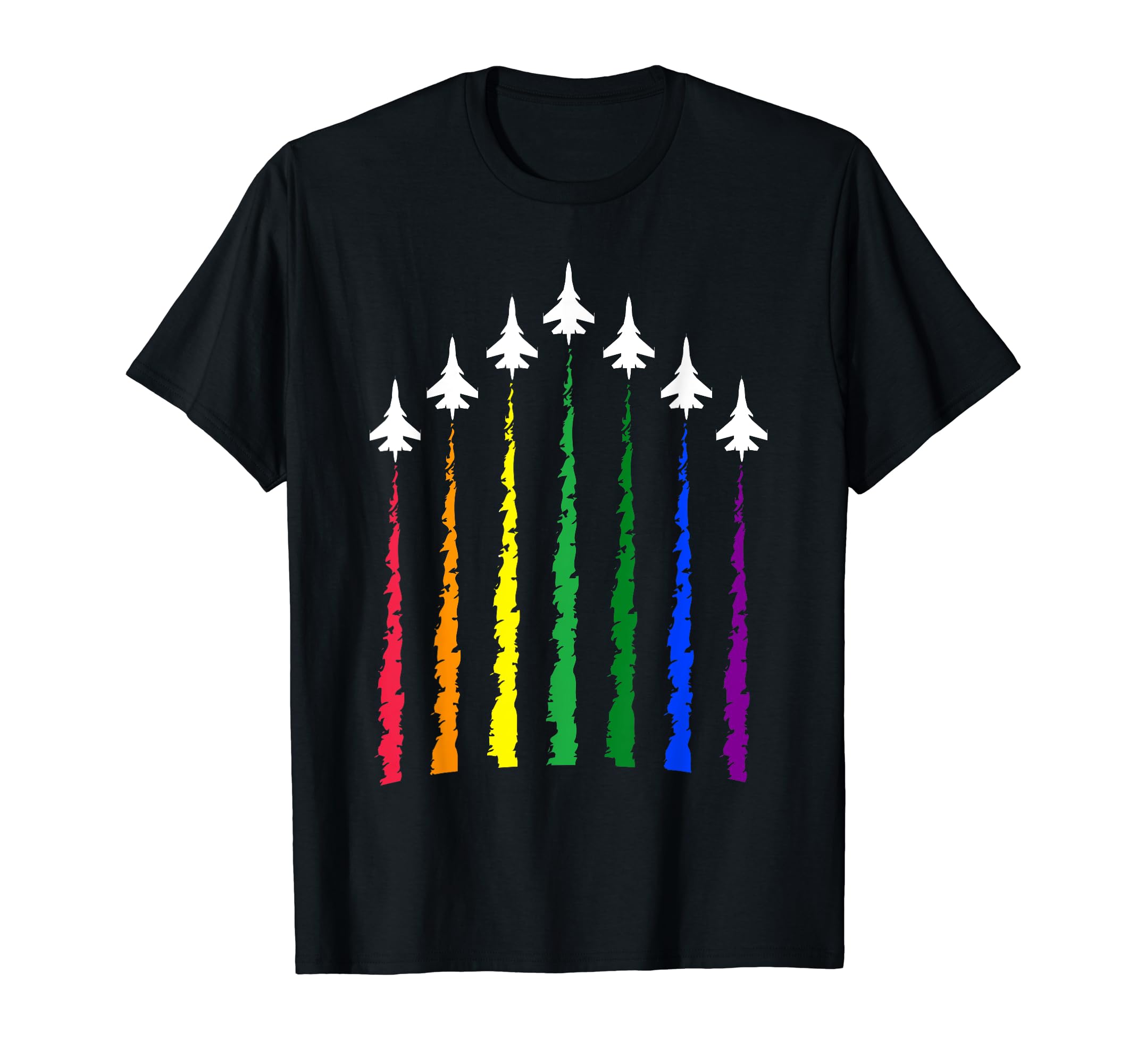 Proud and Free Fighter Jet Airplane LGBT Pride July 4th USA T-Shirt See ...