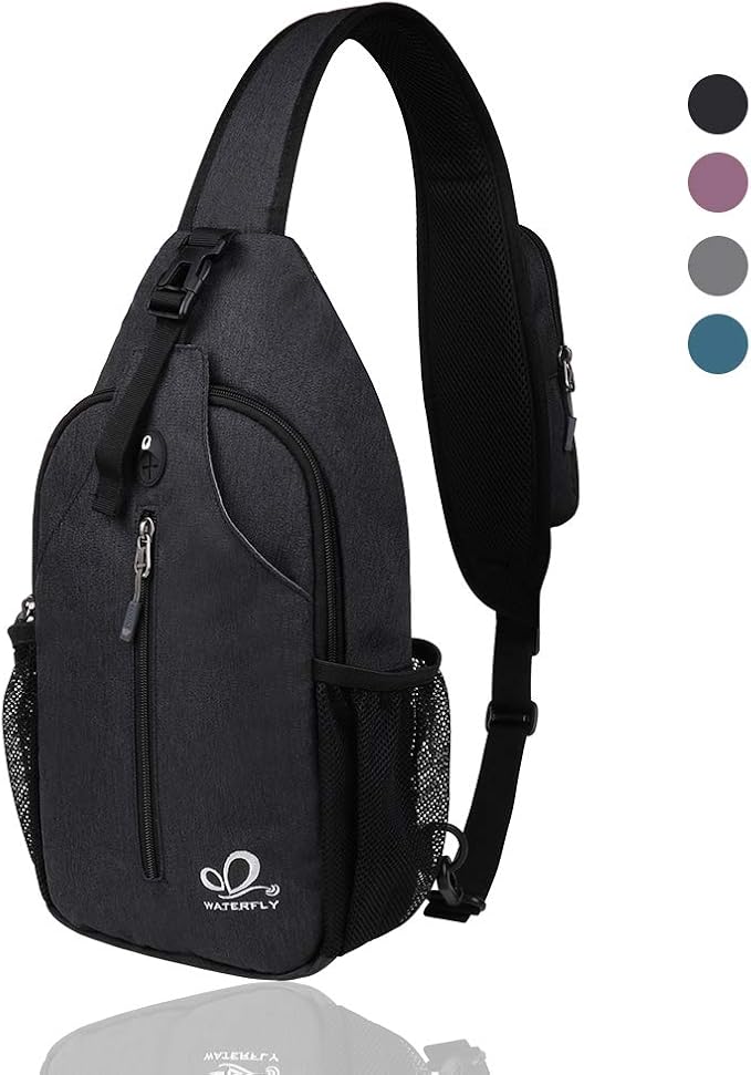 WATERFLY Sling Bag Sling Backpack Crossbody Bag Hiking Daypack for Men ...
