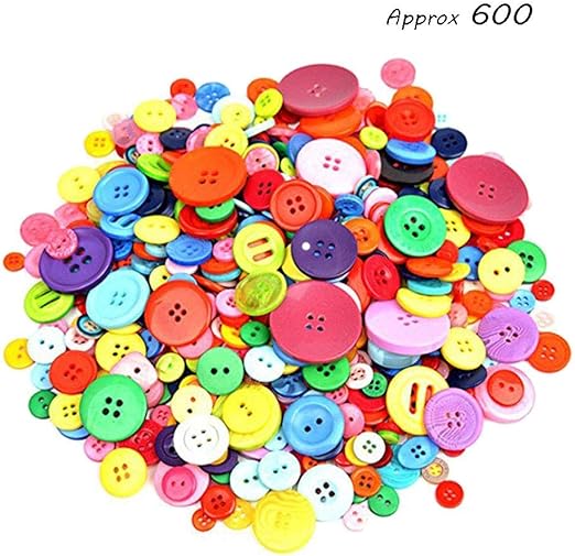 Amazon.com: 600-700 Pieces Resin Buttons Assorted Colors and Shapes ...
