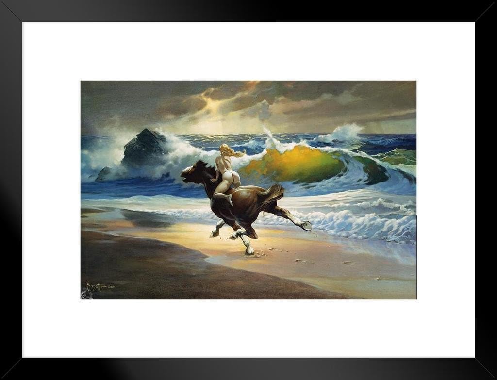 Amazon.com: Poster Foundry Wild Ride by Frank Frazetta Art Print Matted ...