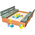 Amazon.com: Badger Basket Covered Convertible Cedar Sandbox with Two ...