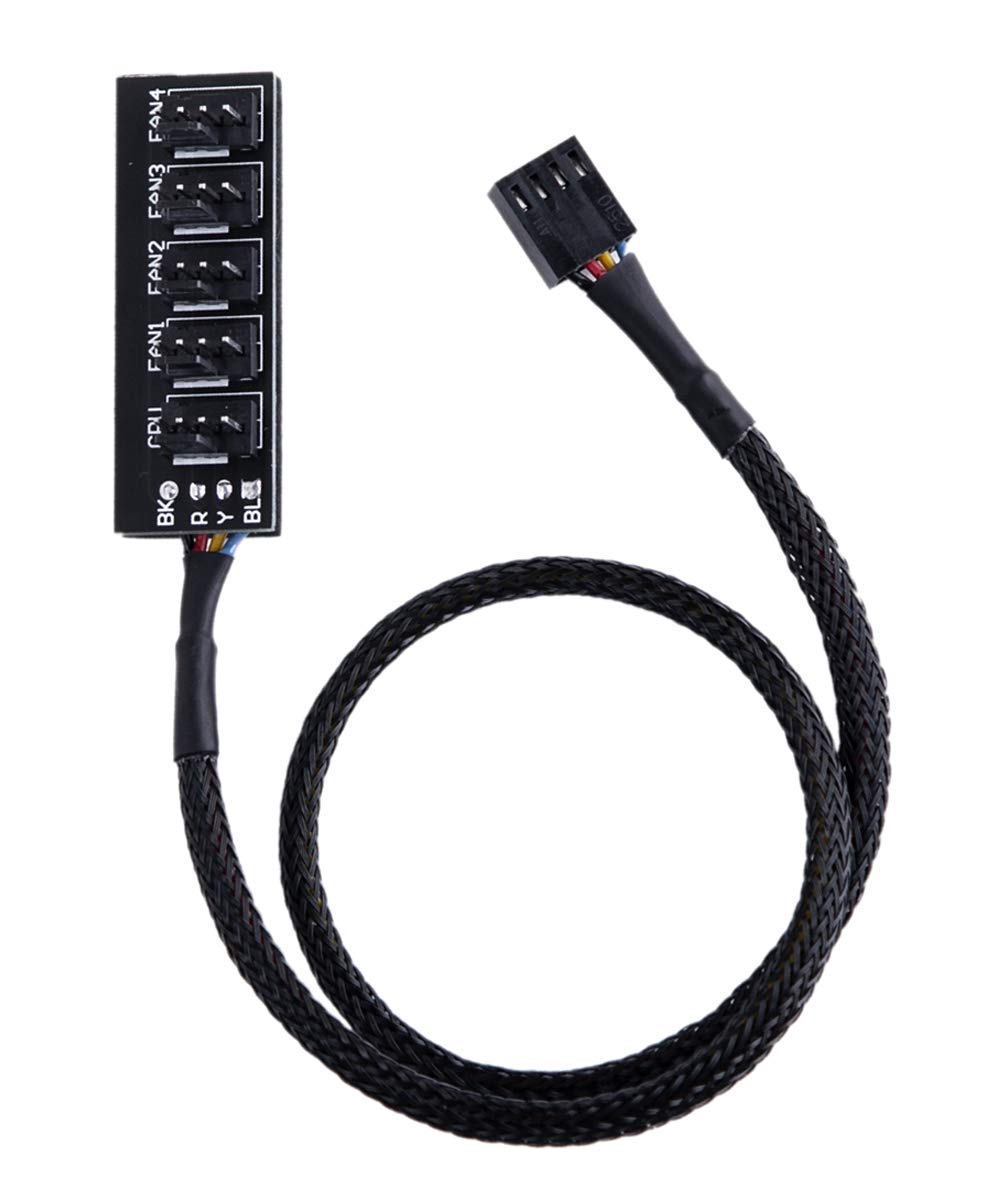 ZLKSKER 4 Pin PWM Fan Hub, PC Internal Fan Power Supply Extension Cable ...