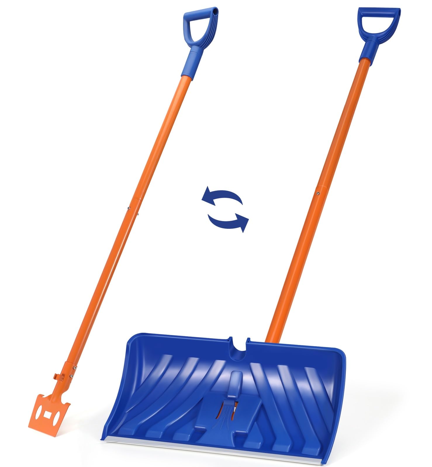 Qmetalart 2-in-1 Heavy Duty Snow Shovel and Ice Chopper – 55" Large ...