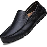 Amazon.com | Men`s Monk-Strap Loafer Leather Causal Slip on Dress Shoes Lightweight Breathable ...